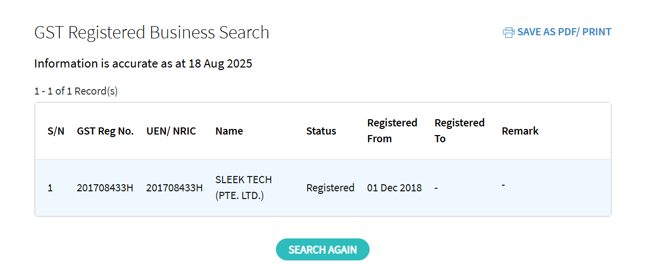GST Registration Check Singapore (2025 Guide)